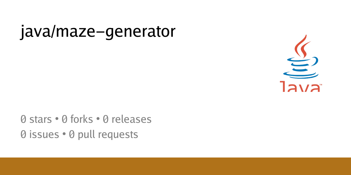 java/maze-generator - gittr.ch - Powered by Forgejo: Beyond coding. We forge.
